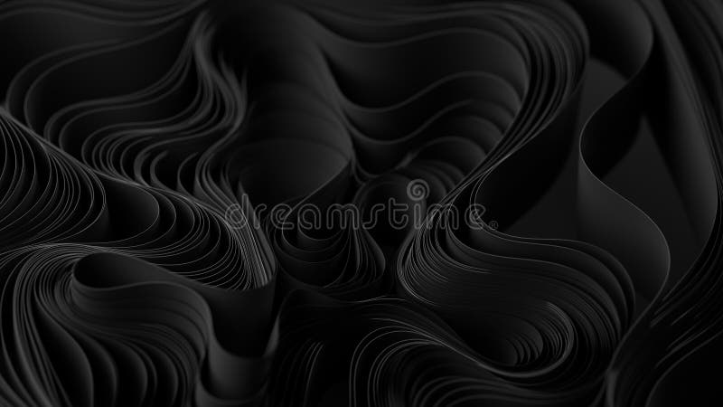 Black Layers of Cloth or Paper Warping. Abstract Fabric Twist Stock ...