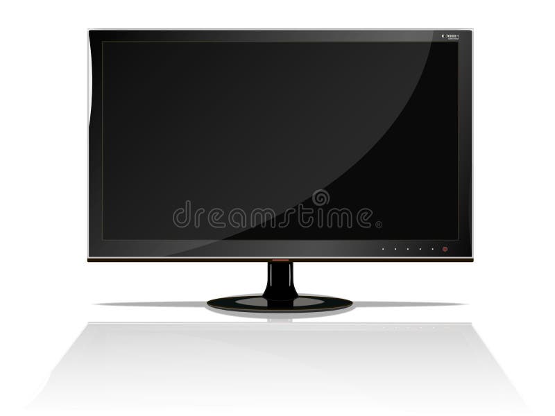 Black lcd monitor stock vector. Illustration of flat - 31333833