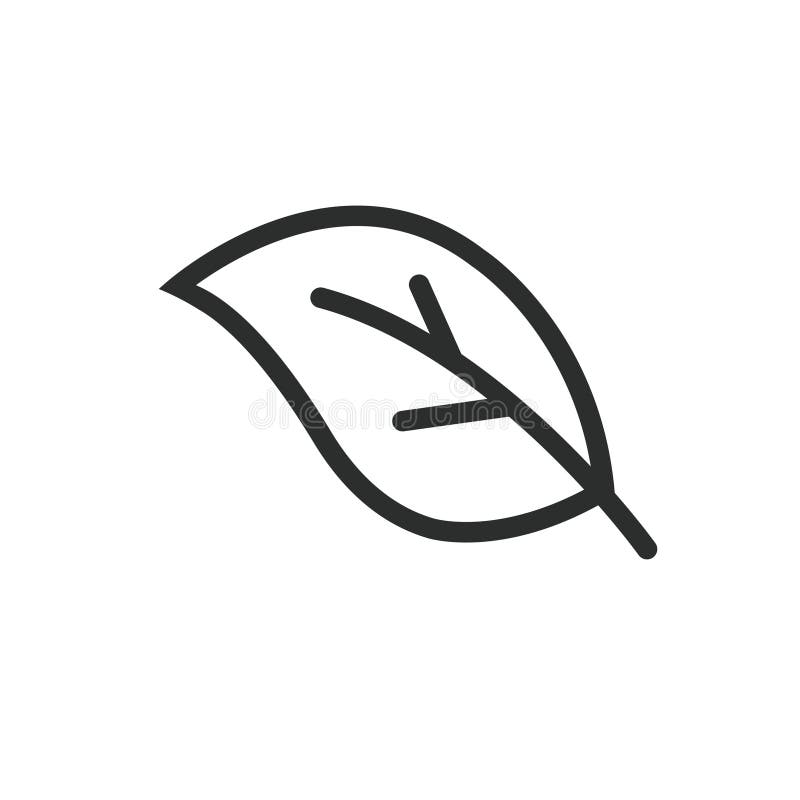 Black Leaf Line Icon Vector Concept Design Stock Vector - Illustration ...