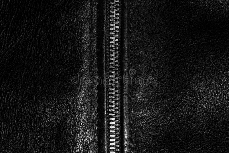 Black Leather Background with Zipper. Photo of Black Leather Texture ...