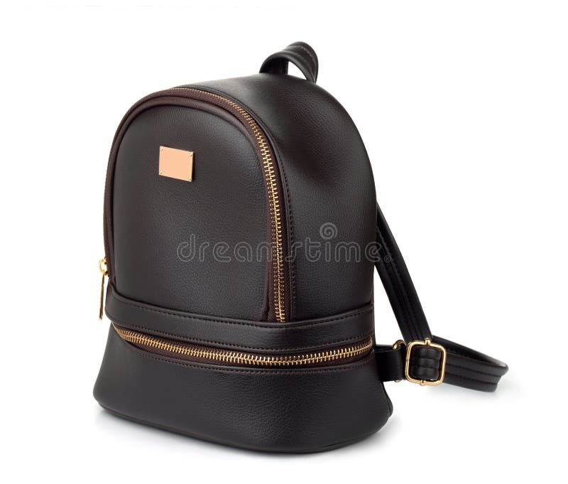 Black leather backpack stock photo. Image of black, fashionable - 120363570