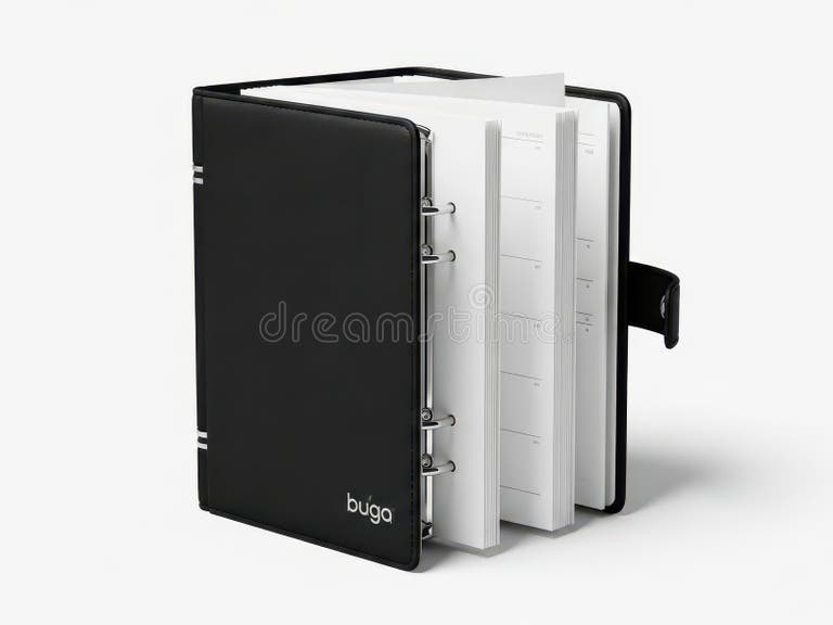 Black Leather Binder Stock Illustrations – 703 Black Leather Binder ...