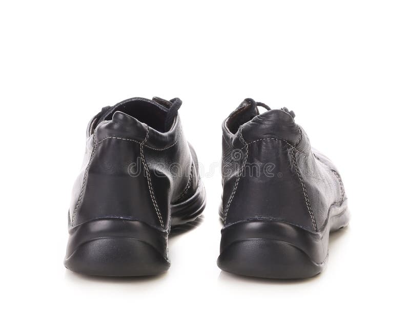 Back of Black Leather Boot. Stock Image - Image of moto, autumn: 34749715