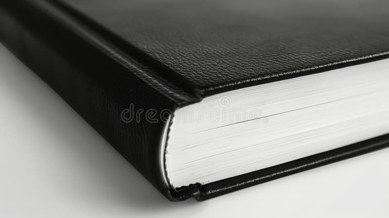 Black Leather-bound Book Close-up, Minimalist Design Stock Photo ...