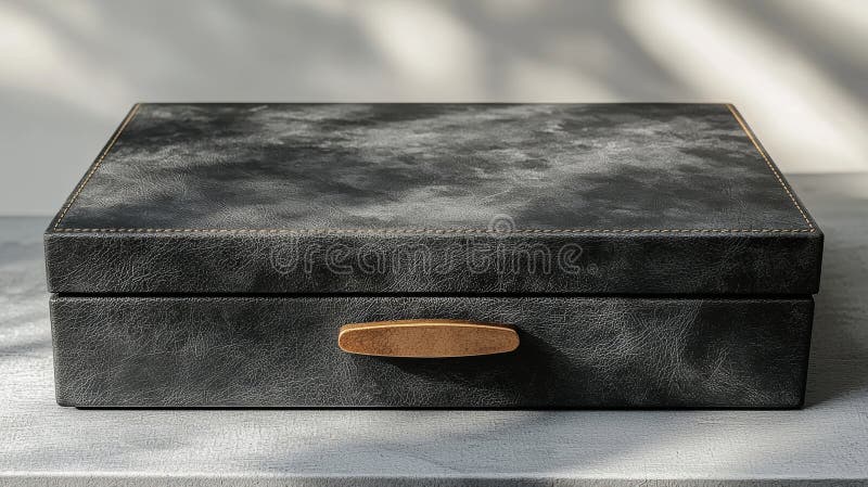 Black Leather Box stock illustration. Illustration of grey - 336872736