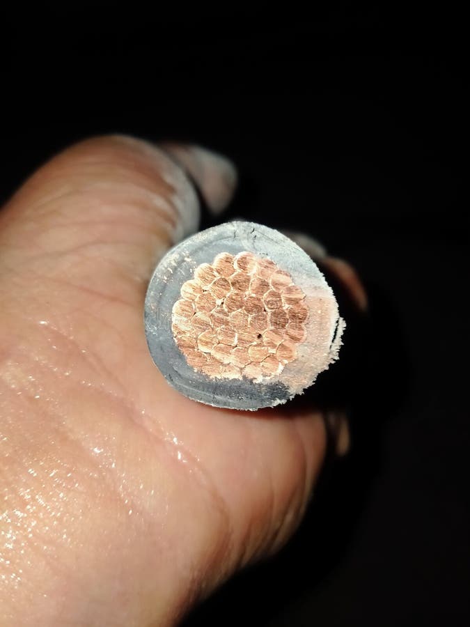 Black Leather Copper Cable Interior Closeup Stock Photo - Image of wire ...