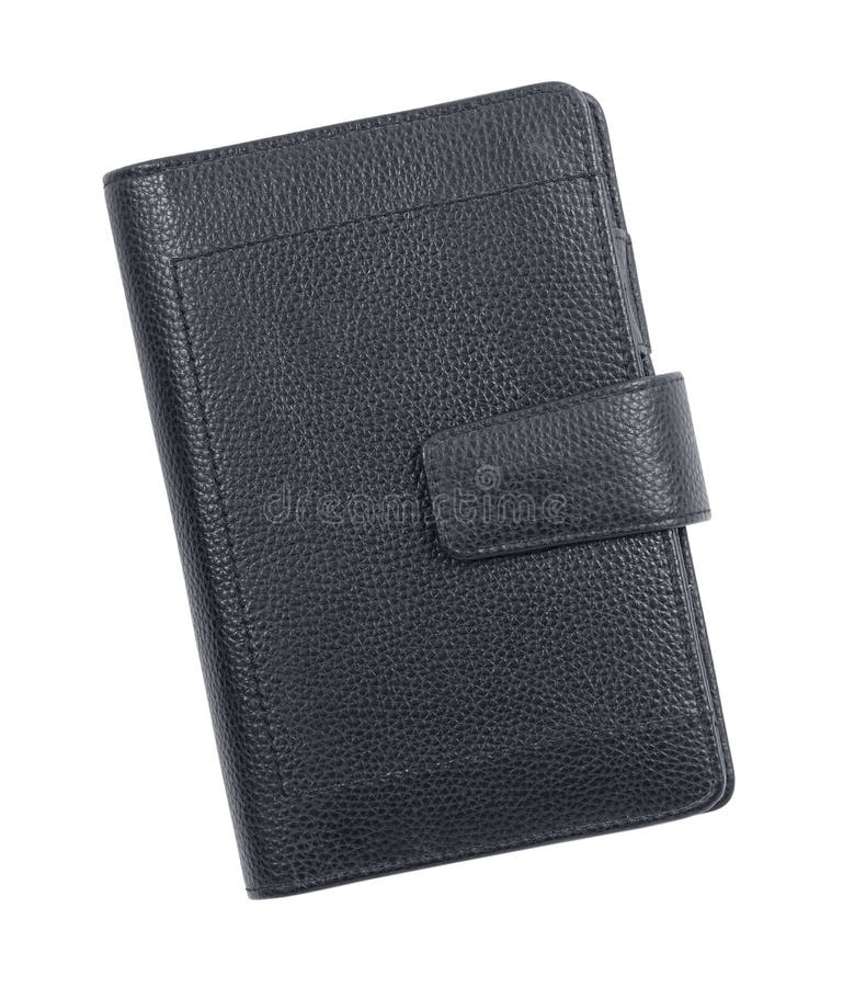 Black Leather Cover Notebook Isolated on White Background Stock Photo ...