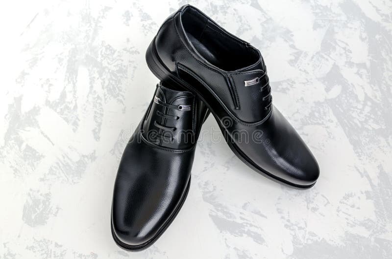 Black Leather Executive Shoes. Stock Photo - Image of insole, heel ...