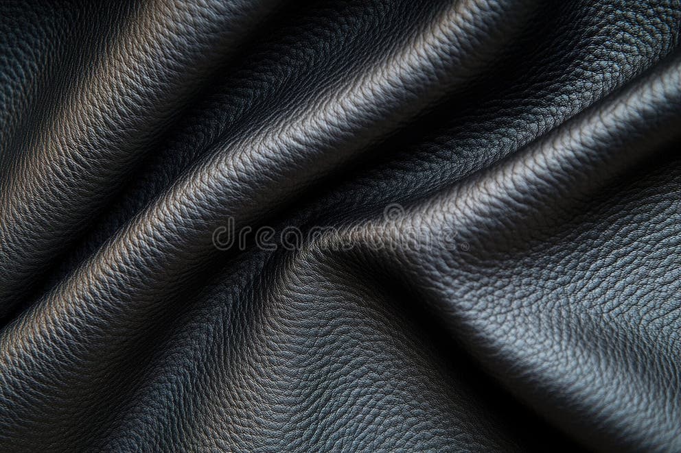 Black Leather Folds Create a Captivating Visual with Deep Shadows and ...
