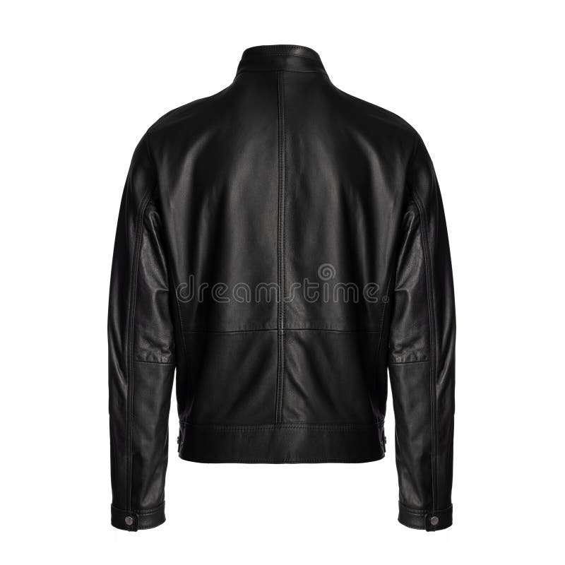 Black Leather Jacket Back View Stock Photo - Image of style, back ...