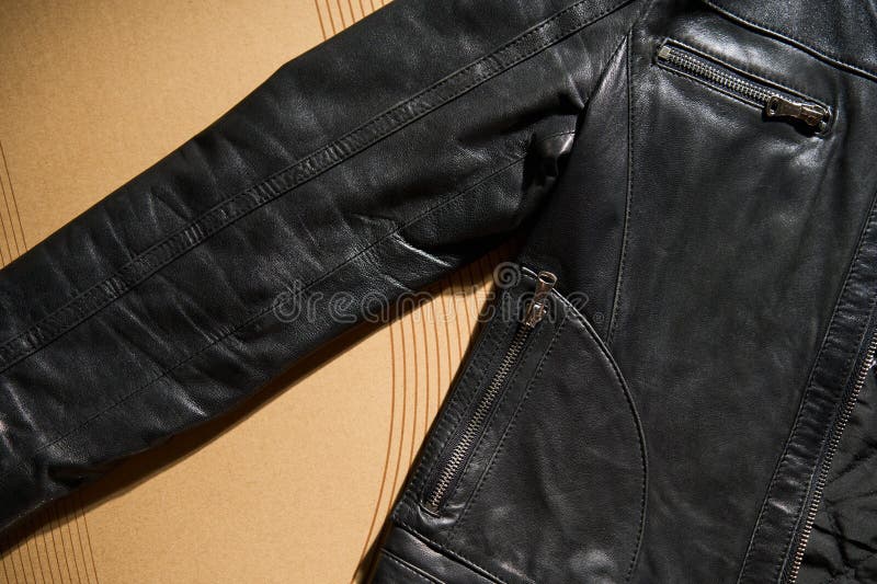 Black Leather Jacket Background Stock Photo - Image of leather ...