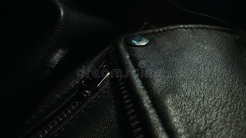 Black leather jacket stock footage. Video of close, rock - 258639652