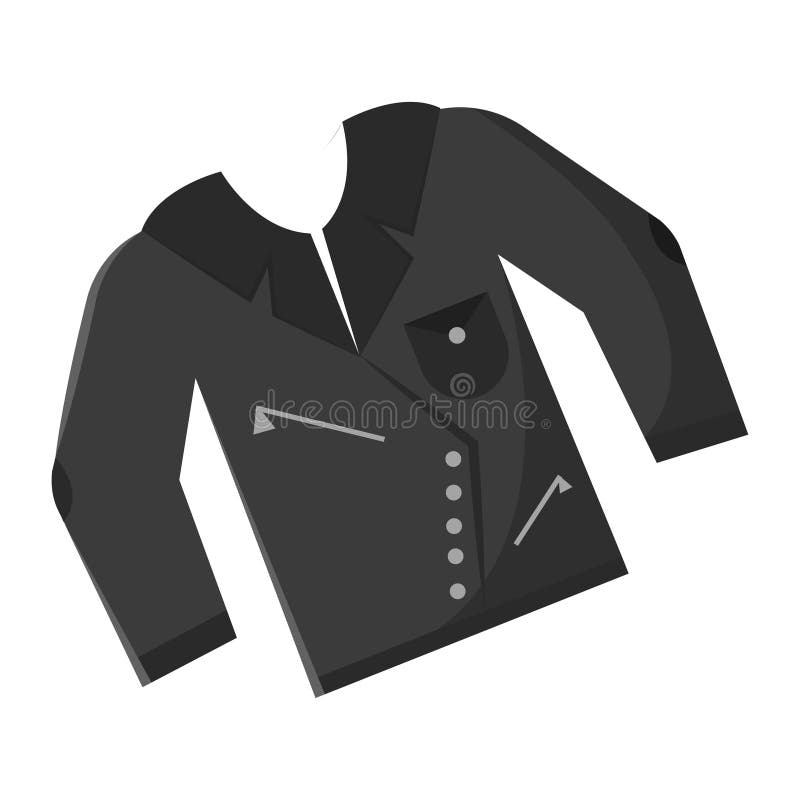 Black Leather Jacket Cartoon Style. Vector Stock Vector - Illustration ...