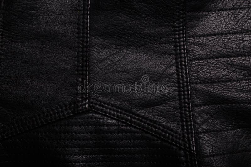 Black Leather Jacket Texture with Seams. Background or Backdrop ...