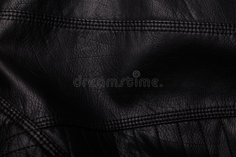 Black Leather Jacket Texture with Seams. Background or Backdrop ...