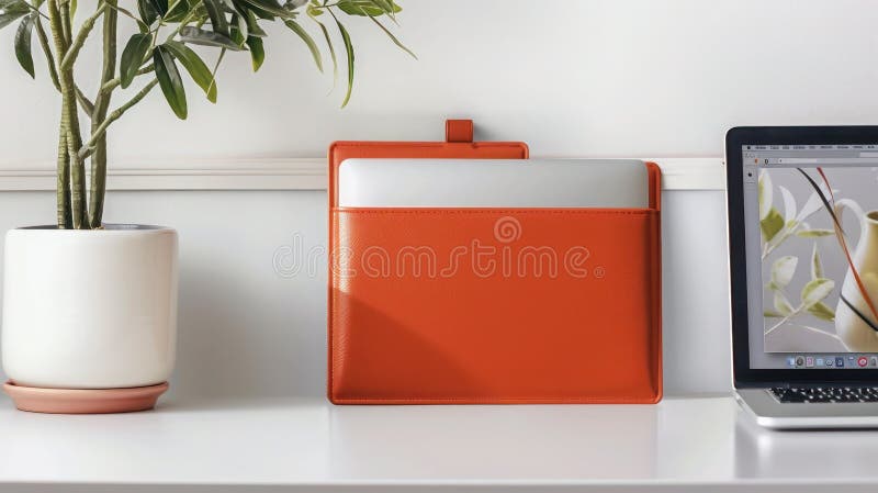 Black Leather Laptop Briefcase for Professionals with Modern Design and ...