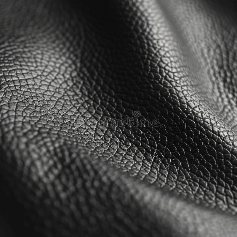 Close-Up of Black Leather Material Textured Surface Stock Illustration ...