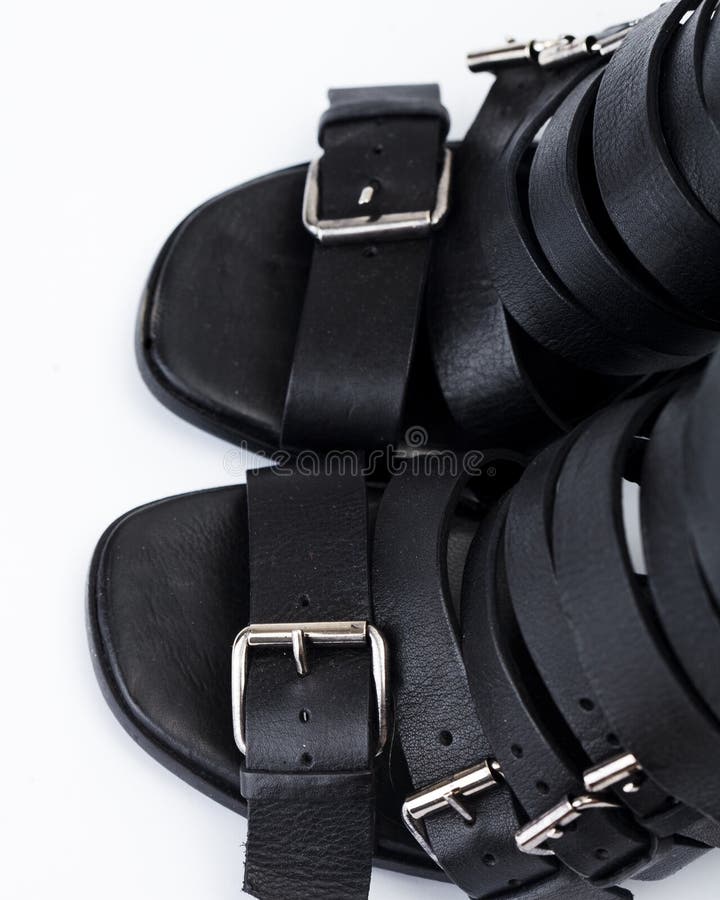 Belts and Sandals of Leather Stock Image - Image of handicraftsman ...