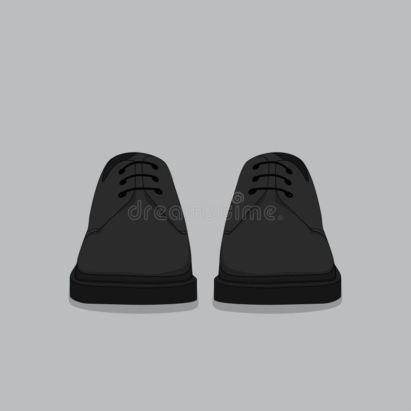 Black Leather Shoes in Cartoon Design for Advertisement Template Design ...