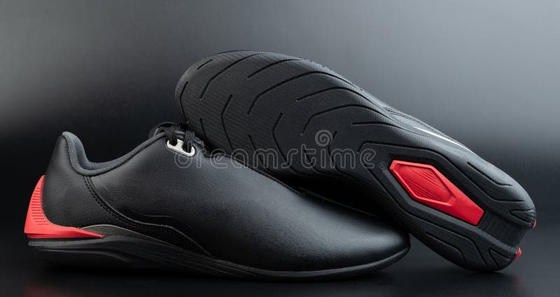 Black Leather Sport Performance Shoes Stock Photo - Image of motorsport ...