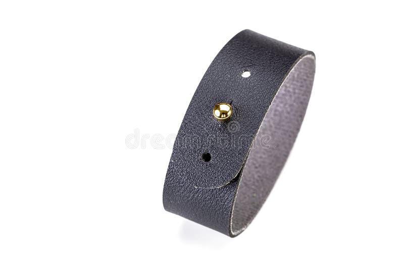 Black Leather Strap on White Stock Photo - Image of buckle, together ...