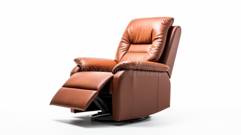 Dynamic Brown Leather Recliner Chair - High Resolution Studio Portrait ...