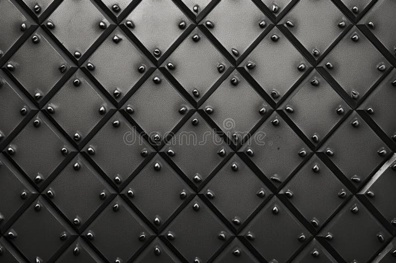 Black Leather Texture with Diamond Pattern and Metal Studs, AI ...