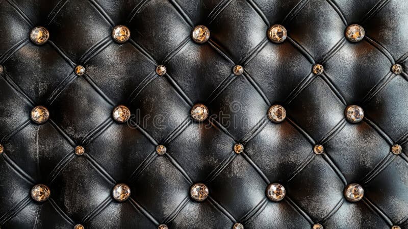 Black Leather Upholstery with Diamond-Shaped Buttons Stock Illustration ...