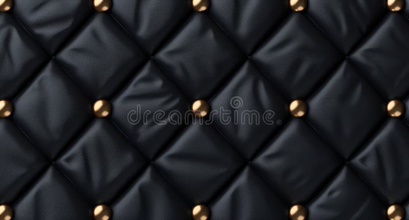 Black Leather Upholstery Texture with Golden Studs Stock Illustration - Illustration of black ...