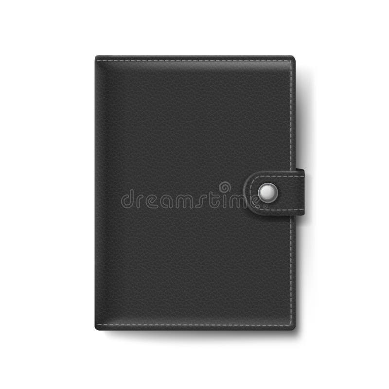 Black Leather Wallet Isolated on White Background Stock Vector ...
