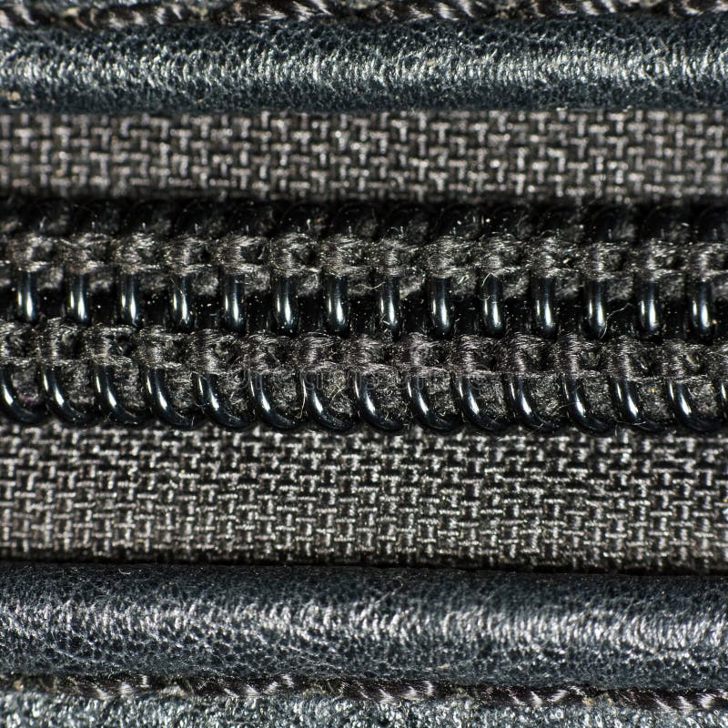 Black leather with zipper stock photo. Image of detail - 33830932