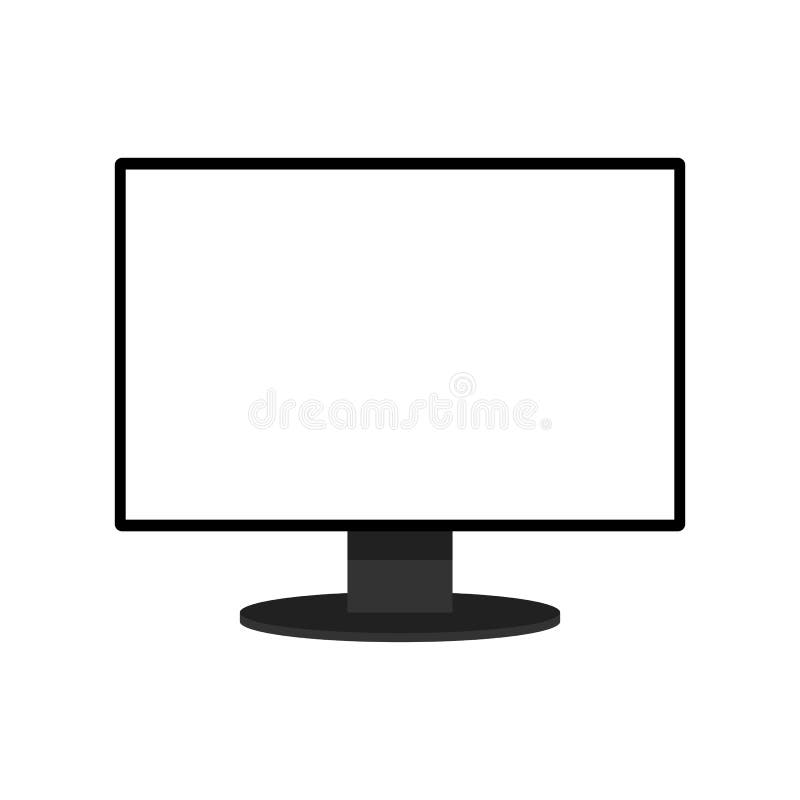 Computer Monitor Display with Blank White LED Flat Screen Isolated on ... Computer Monitor Display with Blank White LED Flat Screen Isolated on ...