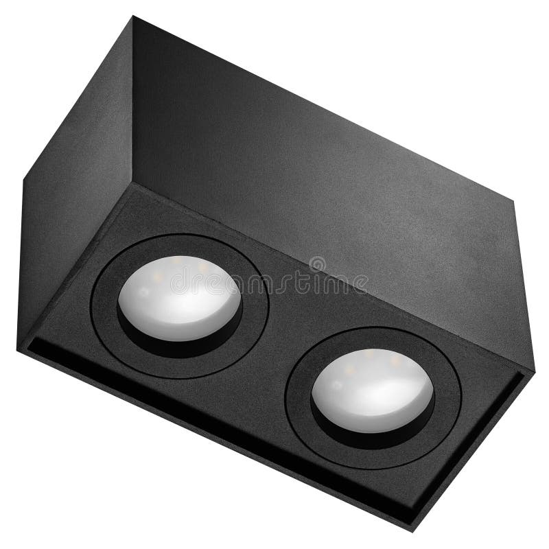 LED Light Double Cube Reflector Isolated on White Background Stock ...