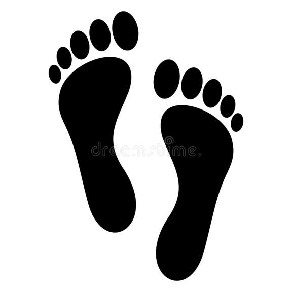Black Left and Right Footprint Isolated on White Stock Vector ...