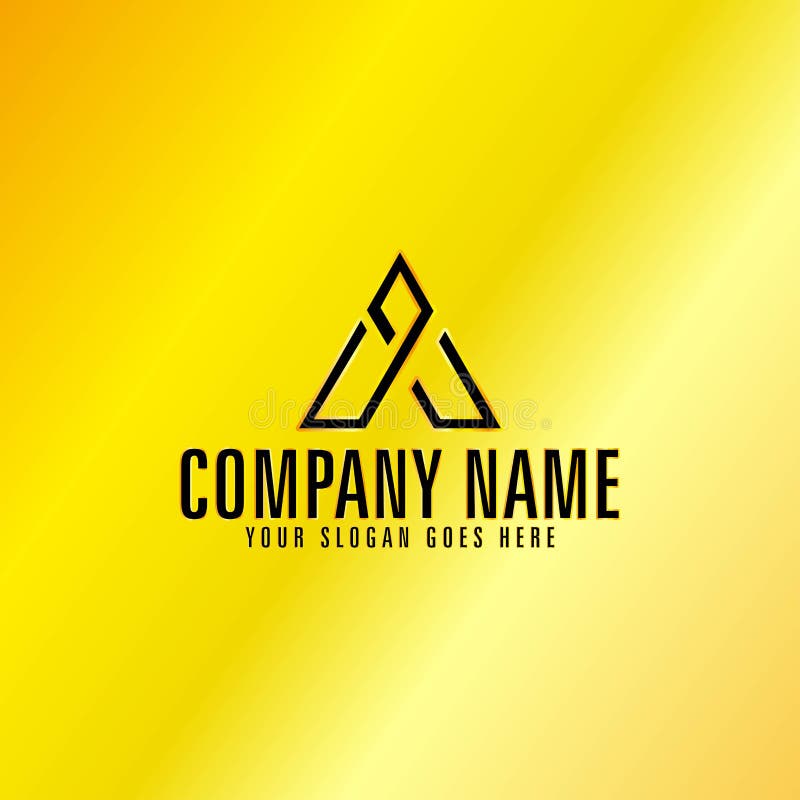 Black Letter a Emblem with Golden Background Stock Vector ...