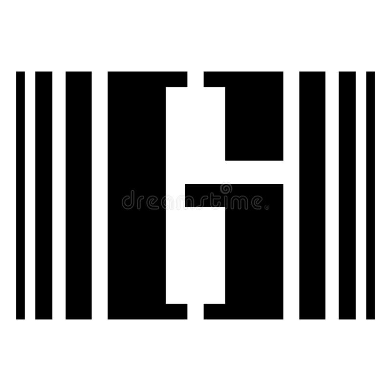 Black Letter G Icon with Vertical Stripes Stock Vector - Illustration ...