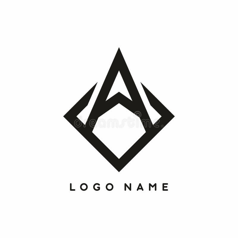 Black a Letter Inside of Square Shape Logo Stock Vector - Illustration ...