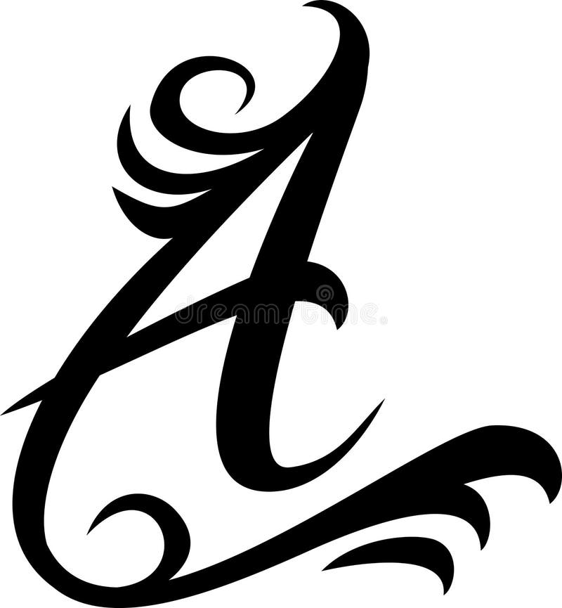 Black Letter a Logo, Vintage Stock Vector - Illustration of grunge ...