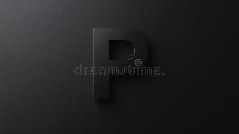 Black Letter P on Dark Textured Background Stock Illustration ...
