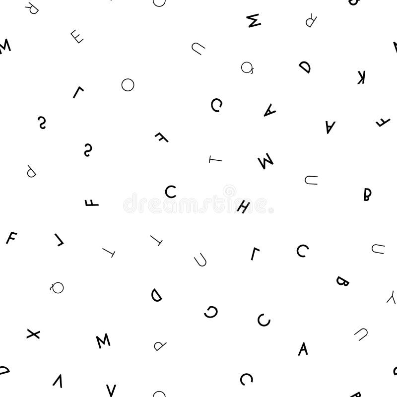 Black Letter Seamless Pattern on White Background Stock Vector ...