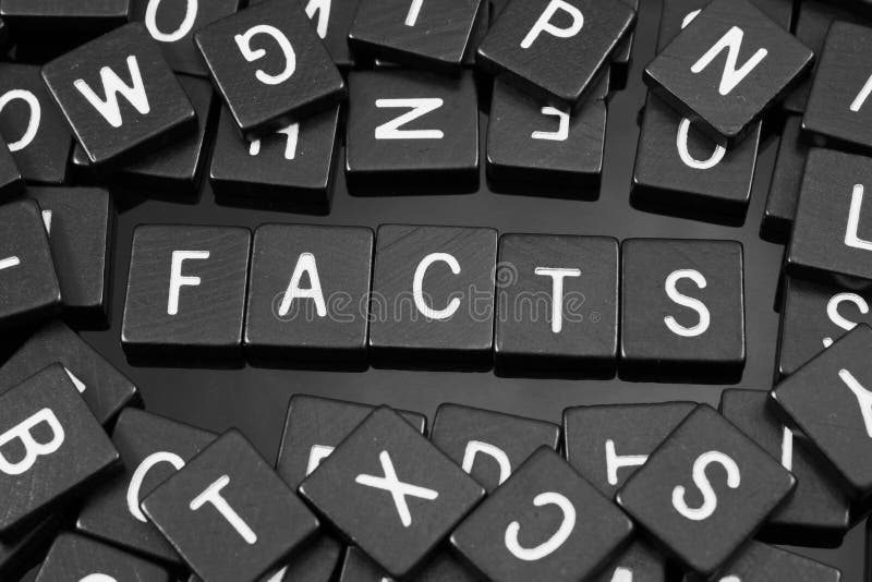 Black Letter Tiles Spelling the Word & X22;facts& X22; Stock Image ...