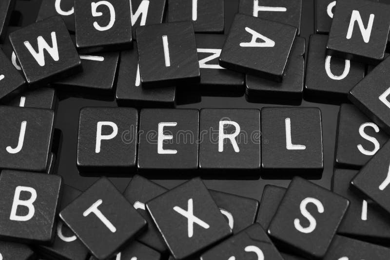 Black Letter Tiles Spelling the Word & X22;perl& X22; Stock Photo ...