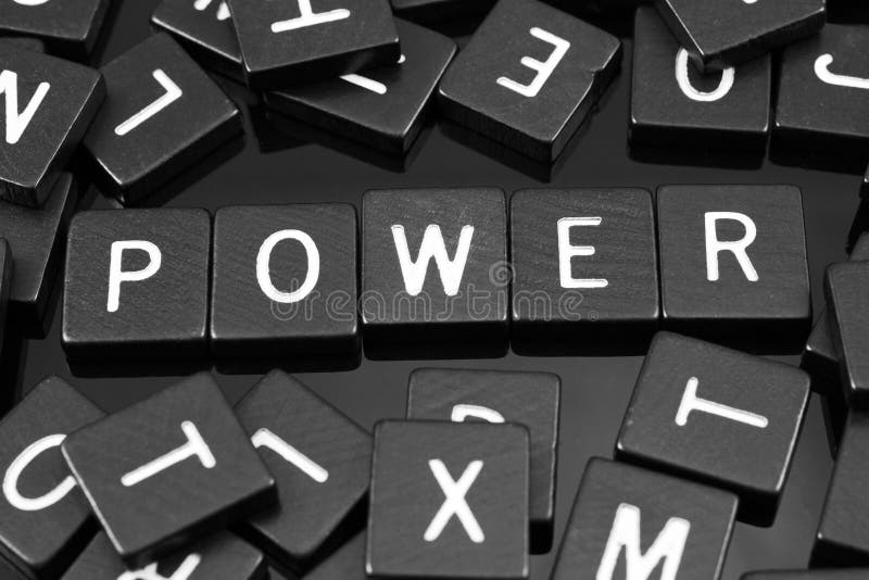 Black Letter Tiles Spelling the Word & X22;power& X22; Stock Image ...