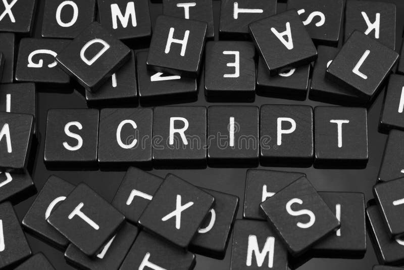 Black Letter Tiles Spelling the Word & X22;script& X22; Stock Image ...