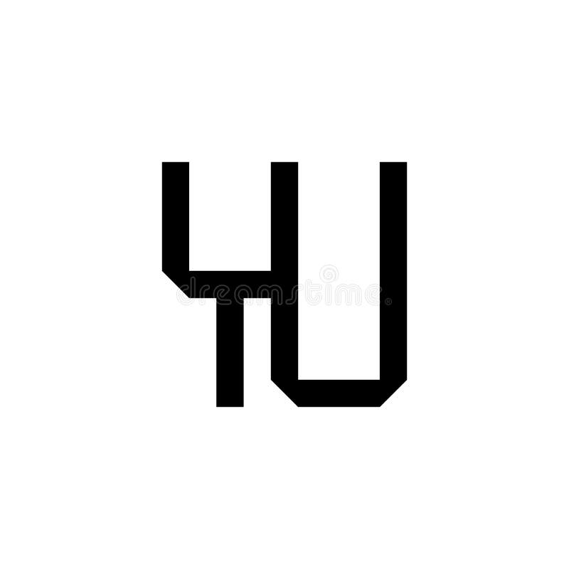 Black Letter YU UY Initial Logo Icon Stock Vector - Illustration of ...
