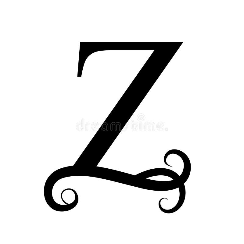 Black Letter Z. Capital Letter for Monograms and Logo. Beautiful Letter ...