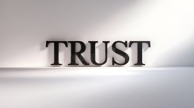 Black Lettering that Emphasizes Trust Against a Minimal Background in ...