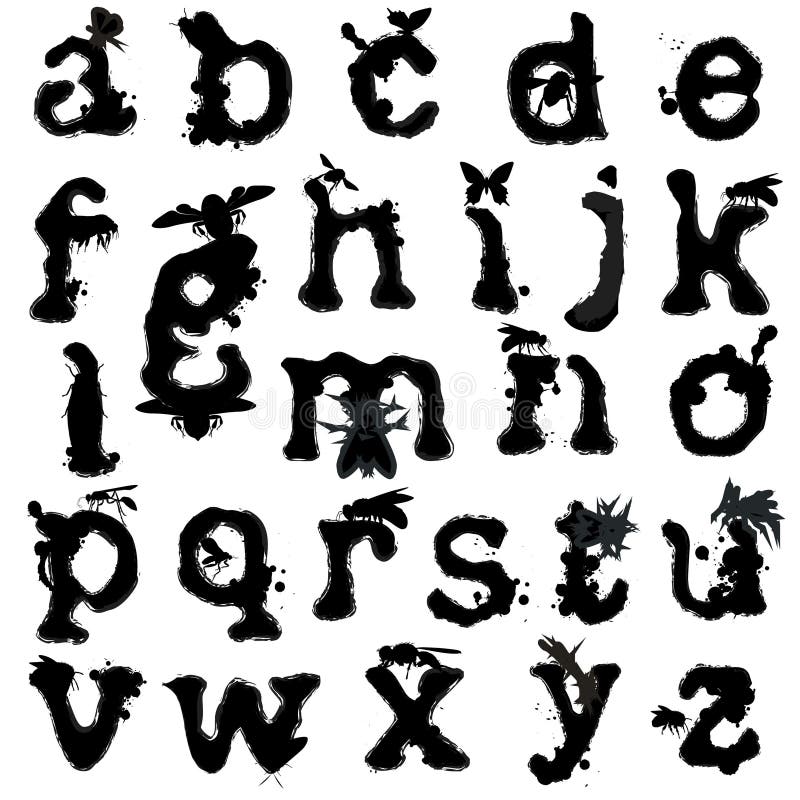 Halloween Horror Alphabet Letters Stock Vector Illustration Of