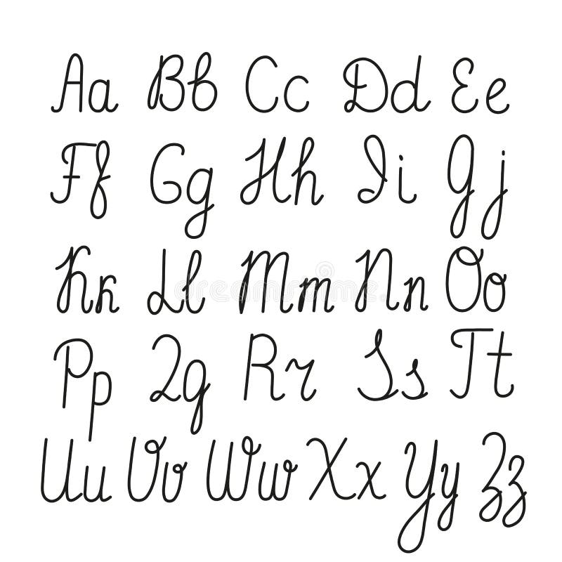 Black Letters of the Alphabet on a White Background Stock Illustration ...