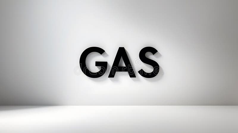 Simple Black Text Spelling Gas Displayed Against a Plain Light ...